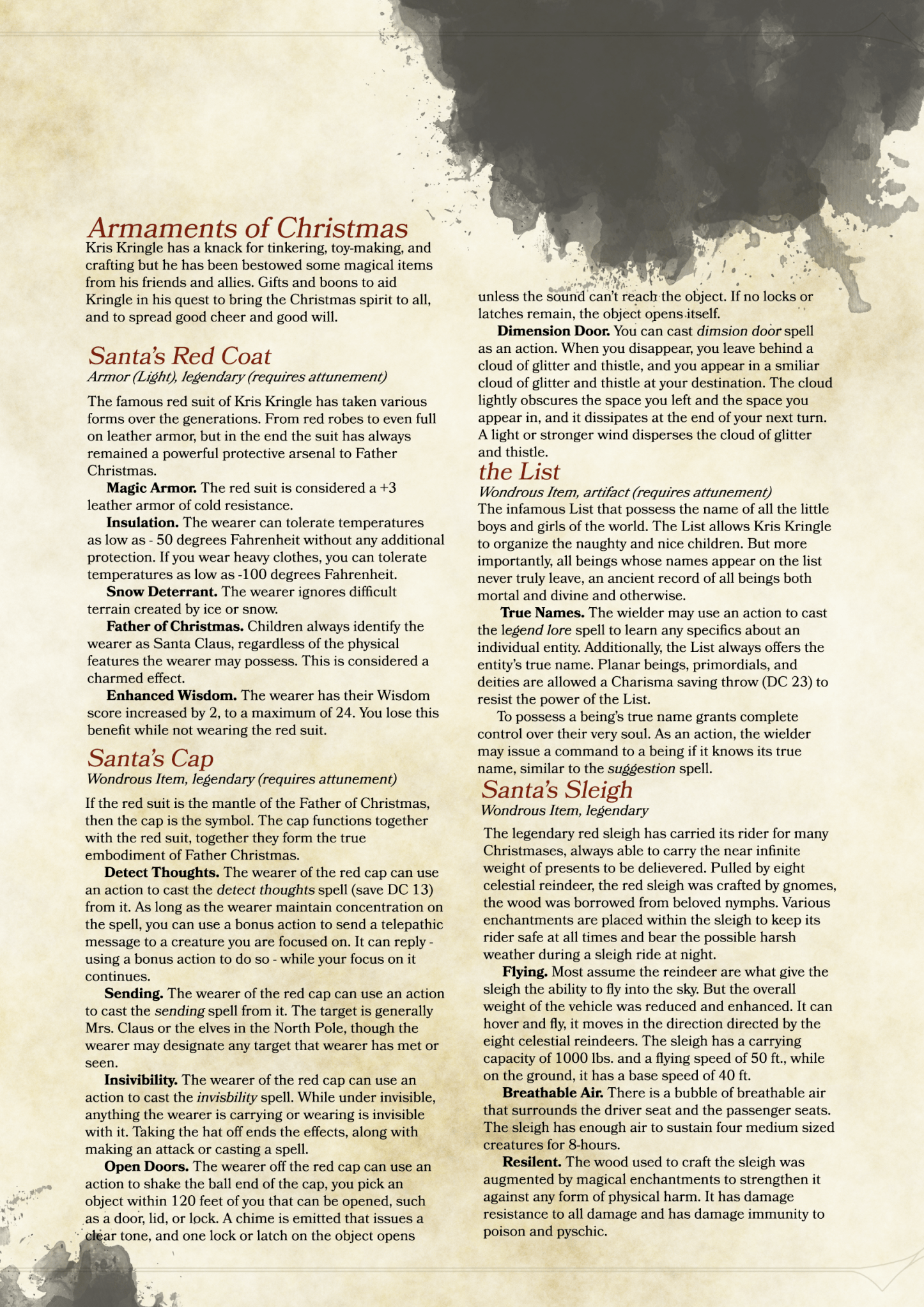 Santa Claus! The Hero of Christmas in D&D 5E stats! – Death By Mage