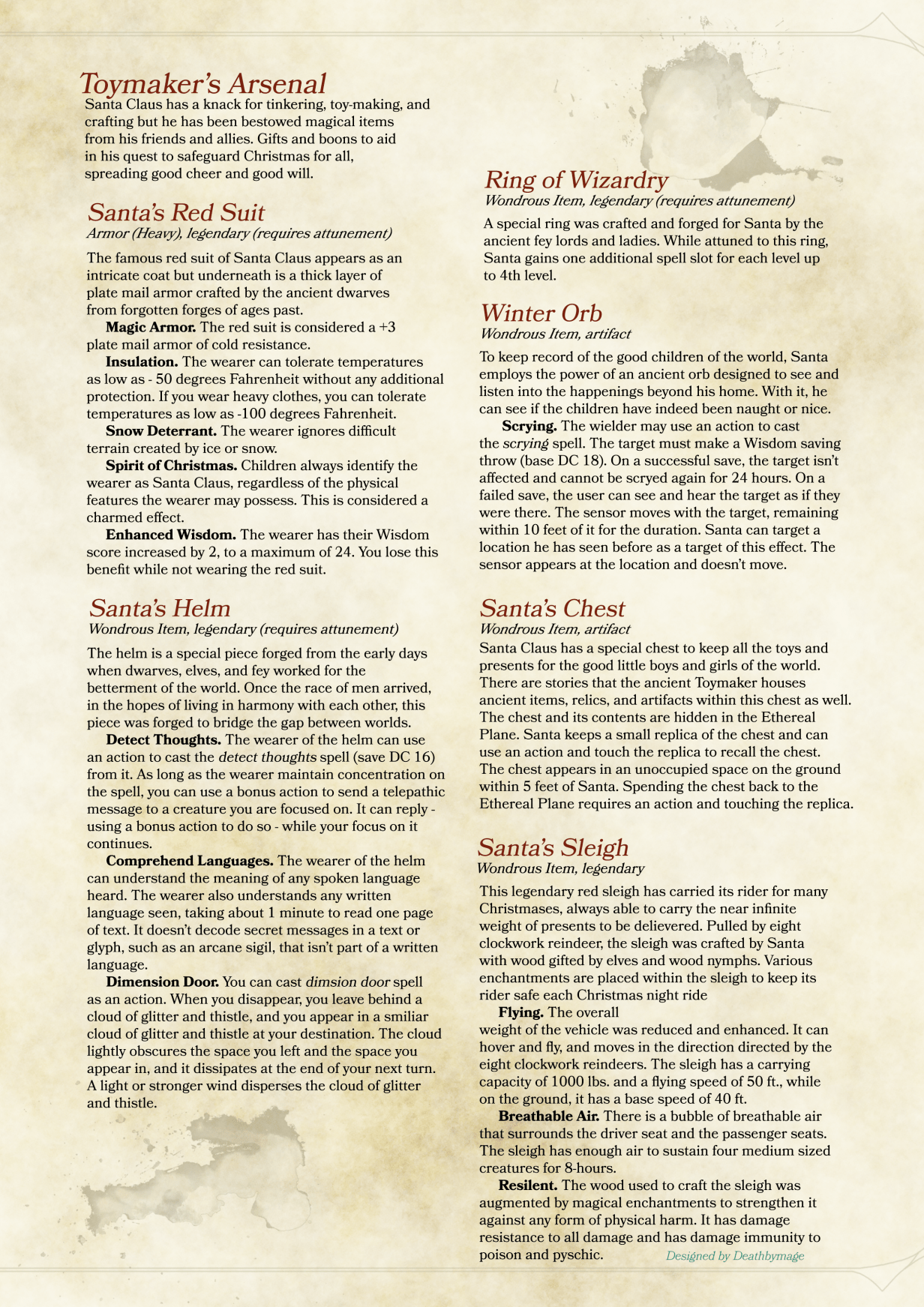 Return of Santa Claus in D&D 5e stats – Master Toymaker edition – Death ...